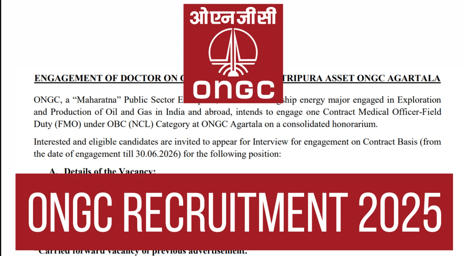 Oil & Natural Gas Corporation Limited - ONGC Recruitment 2025 – Last ...