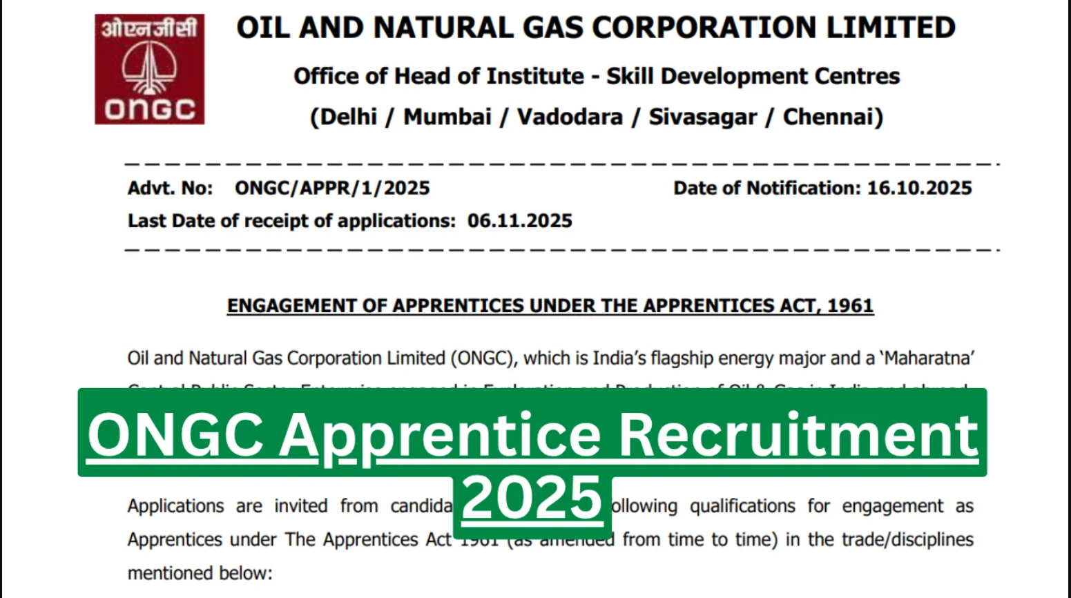 2623 Posts - Oil and Natural Gas Corporation Limited - ONGC Apprentice ...
